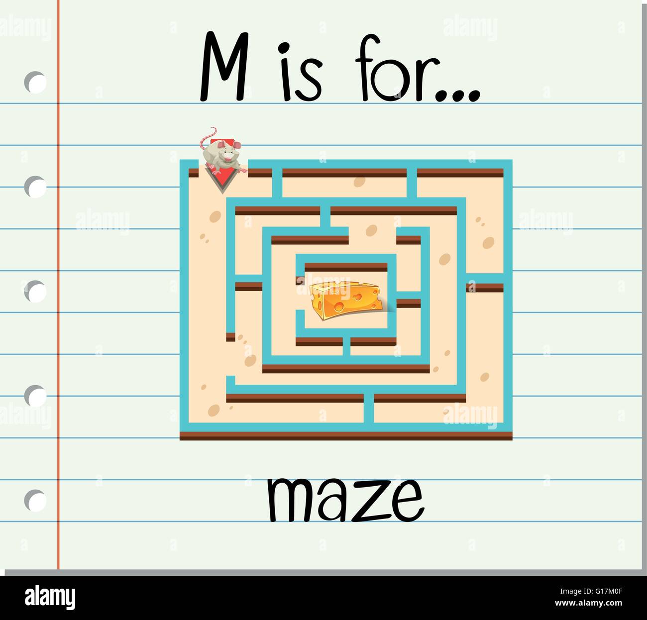 Flashcard letter M is for maze illustration Stock Vector Image & Art ...