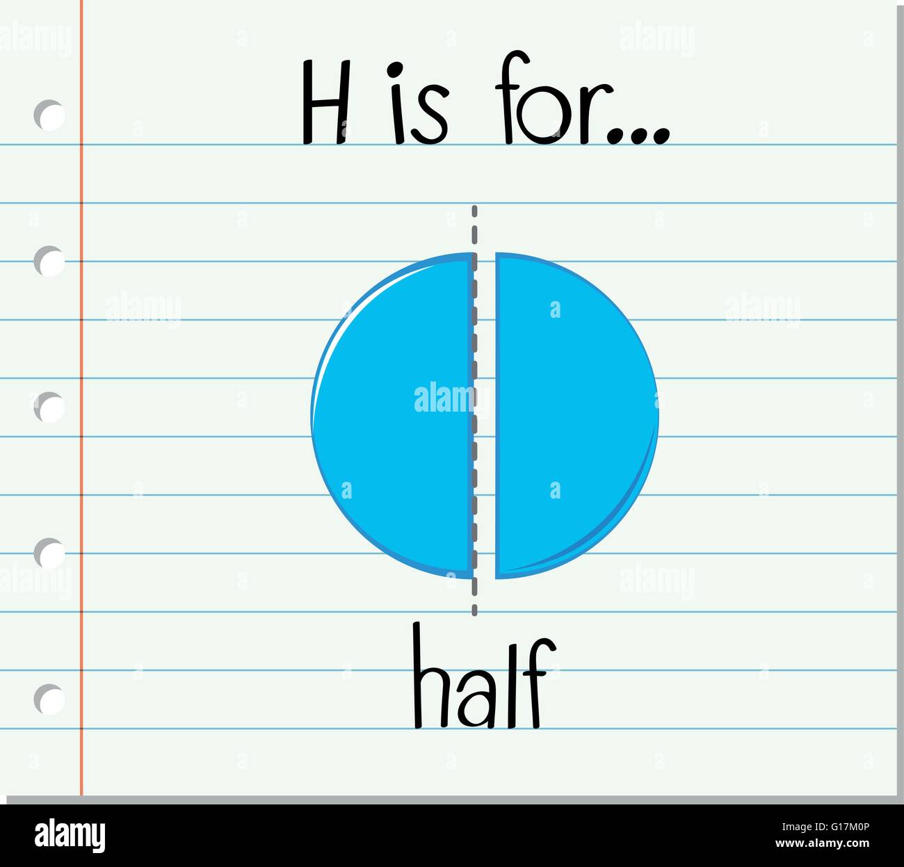 Flashcard letter H is for half illustration Stock Vector Image & Art ...