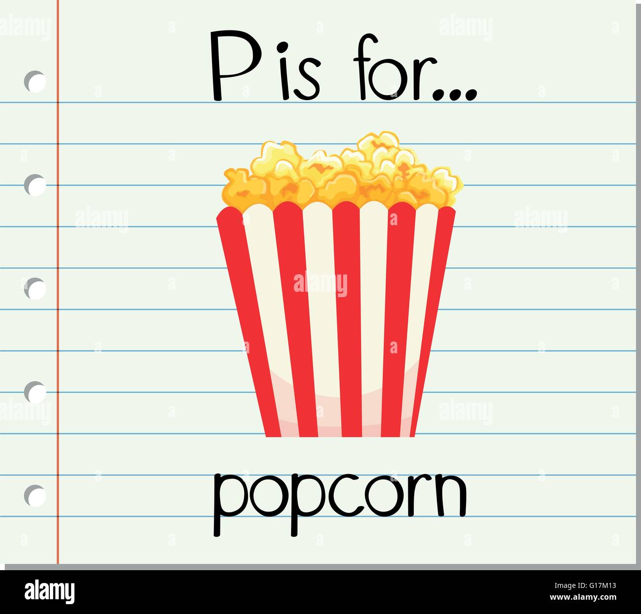 Flashcard letter P is for popcorn illustration Stock Vector Image & Art ...