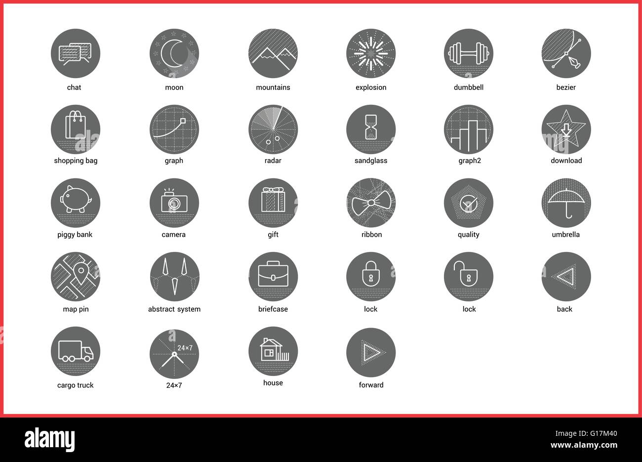 Linear thin icons symbols set Stock Vector Image & Art - Alamy