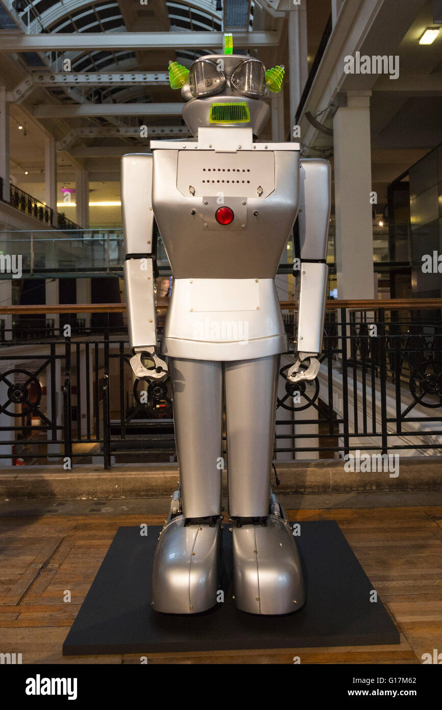 London, UK. 10 May 2016. Pictured: Cygan, a humanoid robot built by Dr ...