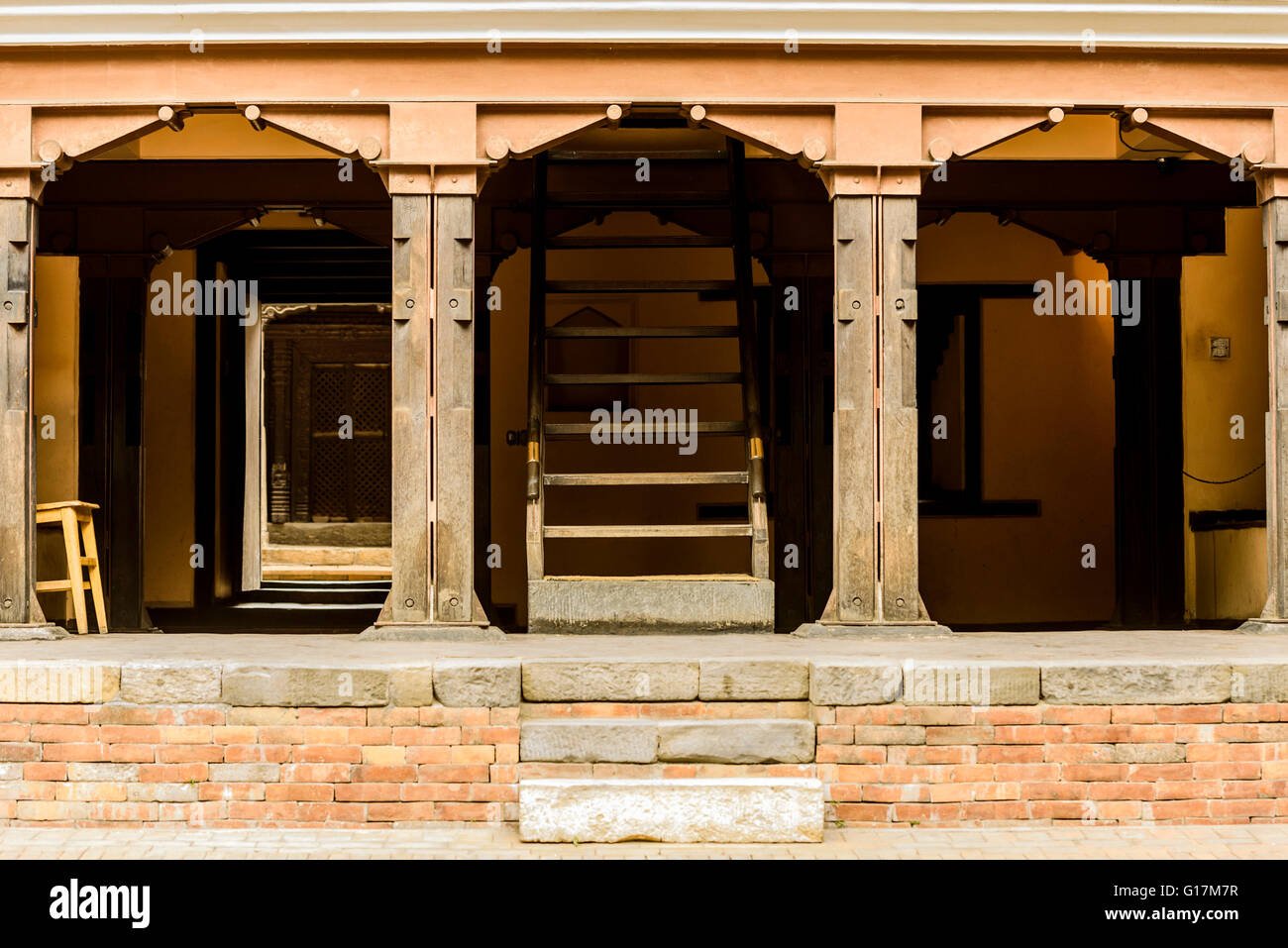 Facade of a traditional building done in Nepalese architecture Stock ...