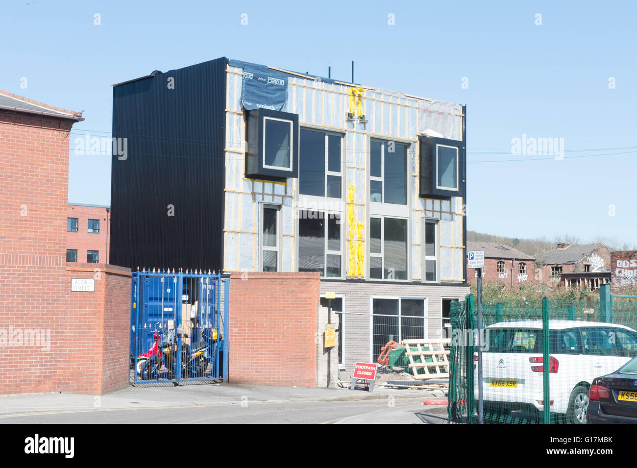 A new office block being constructed in Sheffield, South Yorkshire ...