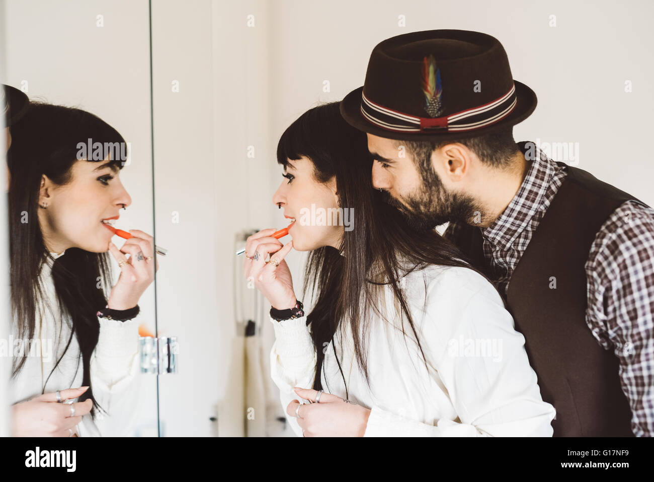 Man wearing lipstick hi-res stock photography and images - Alamy