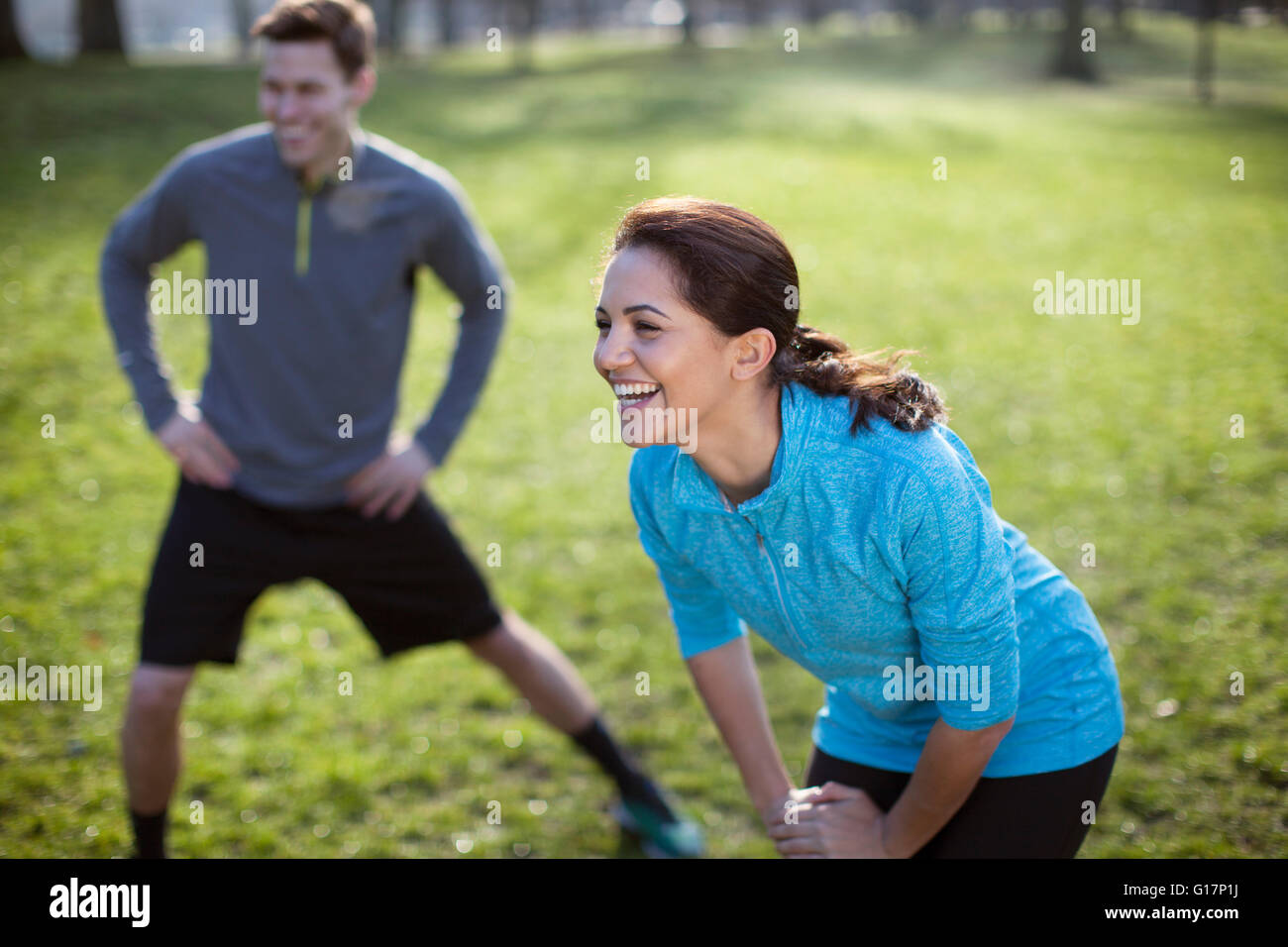 Training up warm up woman hi-res stock photography and images - Alamy