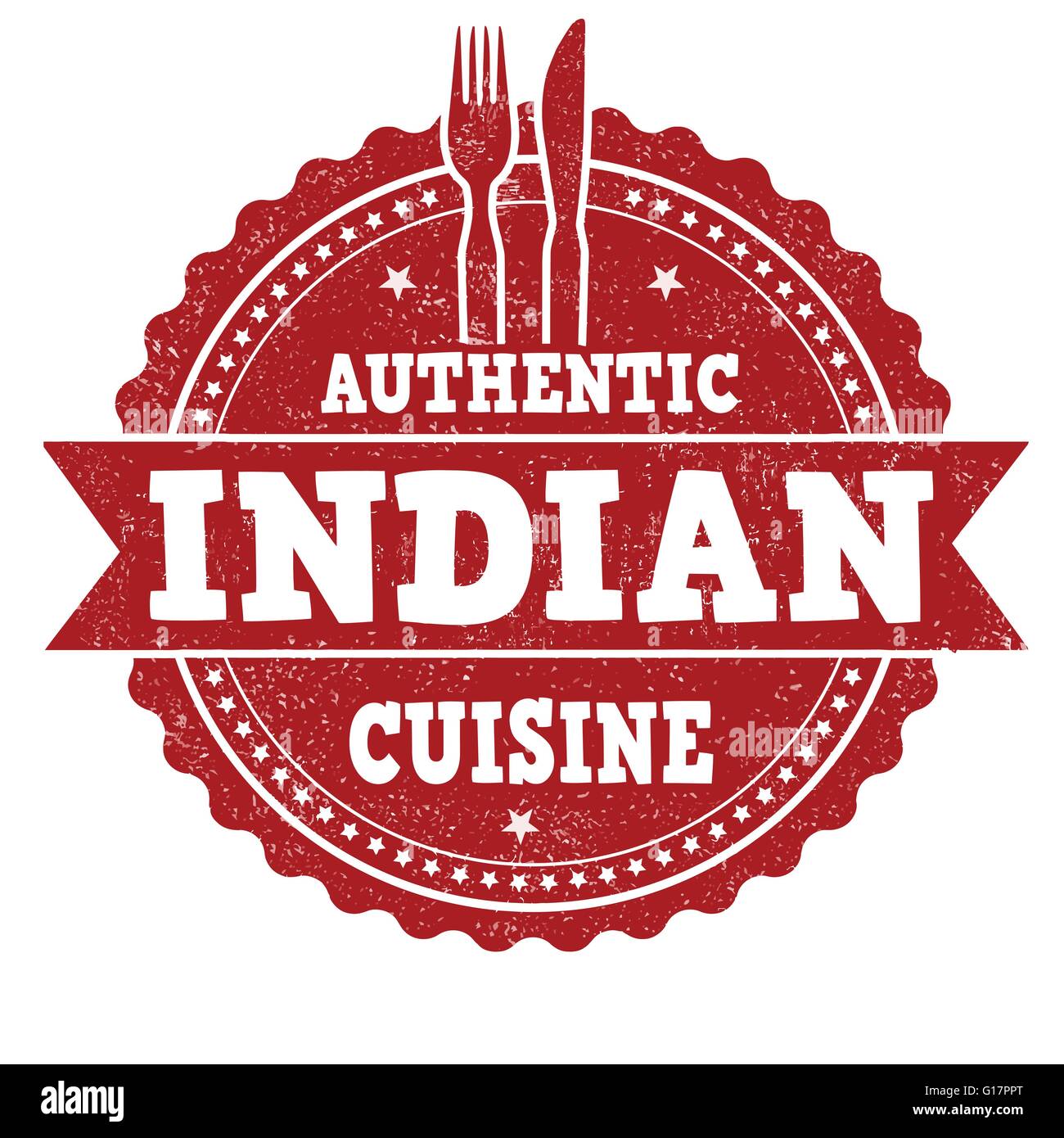 Indian cuisine grunge rubber stamp on white background, vector ...