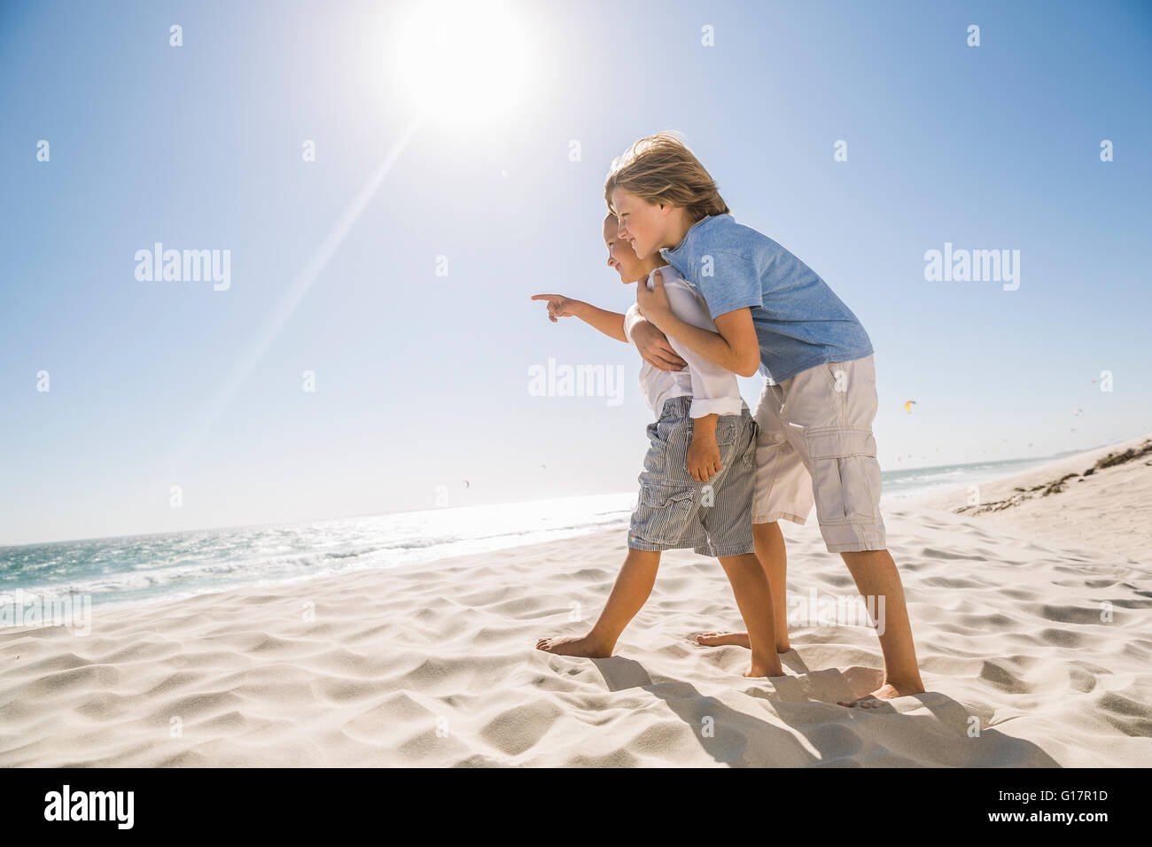 Caucasian brothers hugging hi-res stock photography and images - Alamy