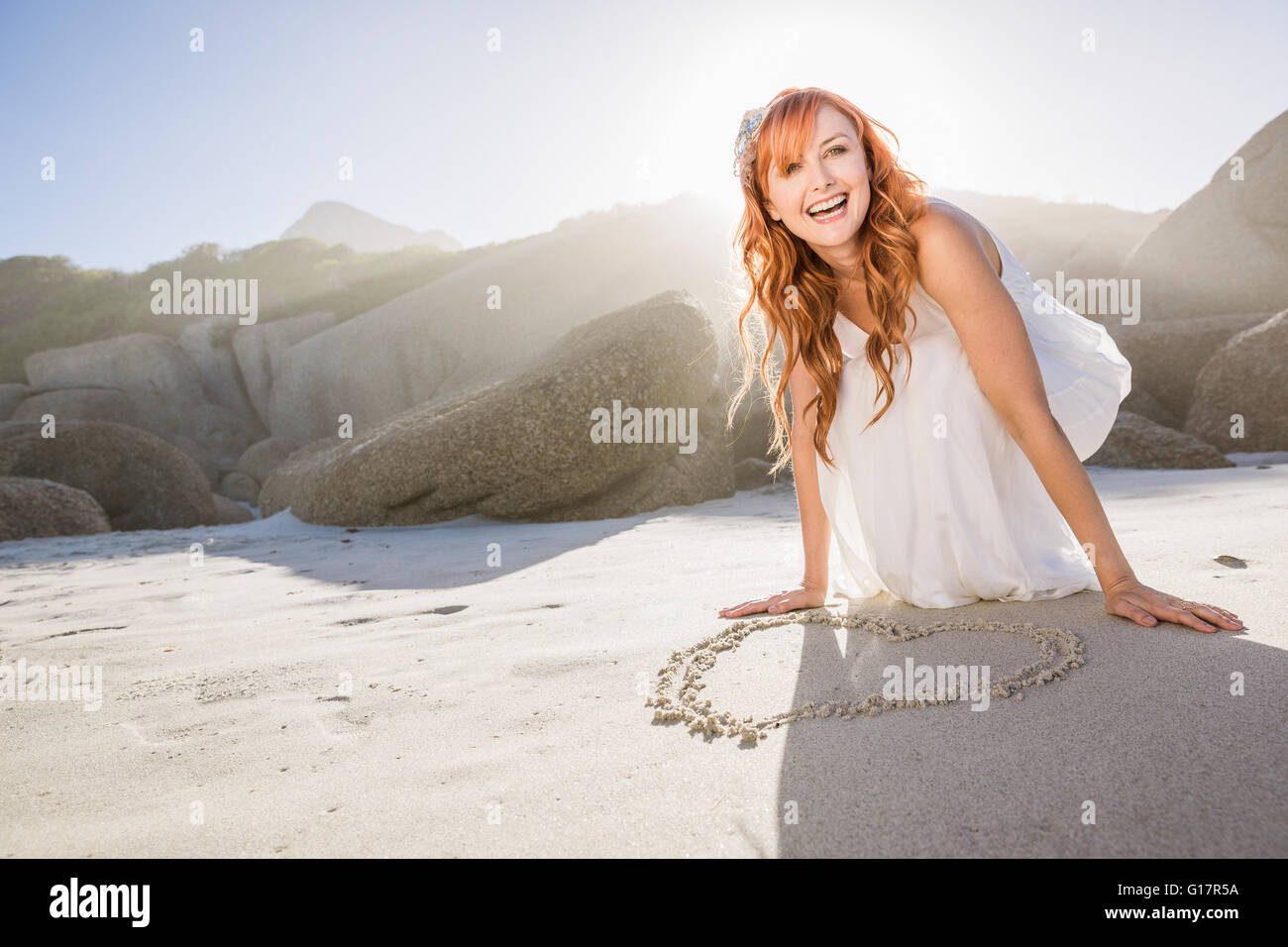 Heart shape rocks beach sand hi-res stock photography and images - Alamy