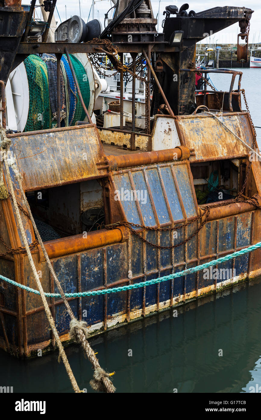 Stern of Large Fishing Trawler with Various Items of Equipment on View ...