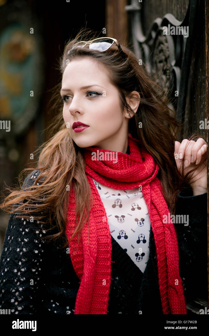 Scarf wind hand hi-res stock photography and images - Alamy