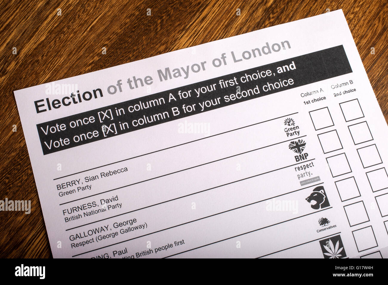 Election voting form conservative hi-res stock photography and images ...