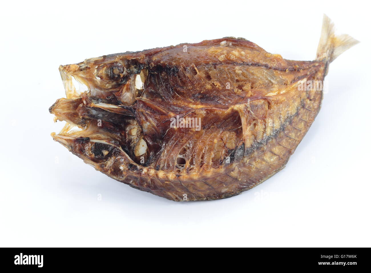 Fried Dried Fish isolated songkhla Stock Photo - Alamy