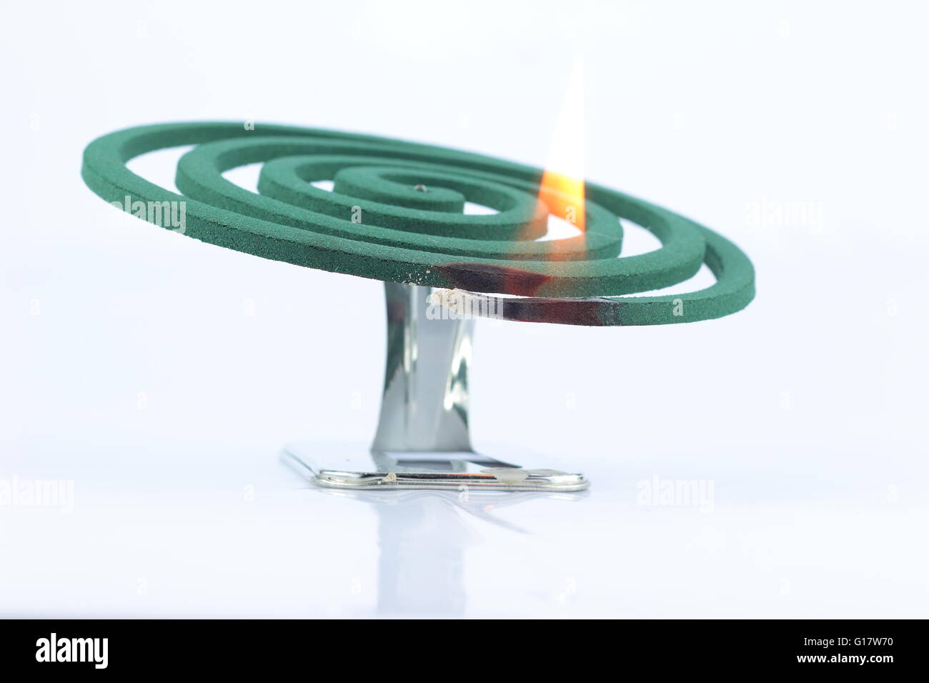 Mosquito repellent coil used on fire Stock Photo - Alamy