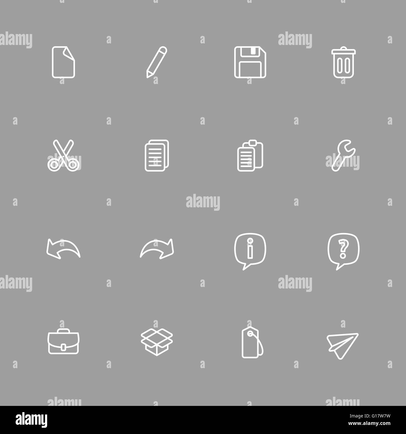 [EPS10] white line simple web icon set for web, UI, infographic and ...
