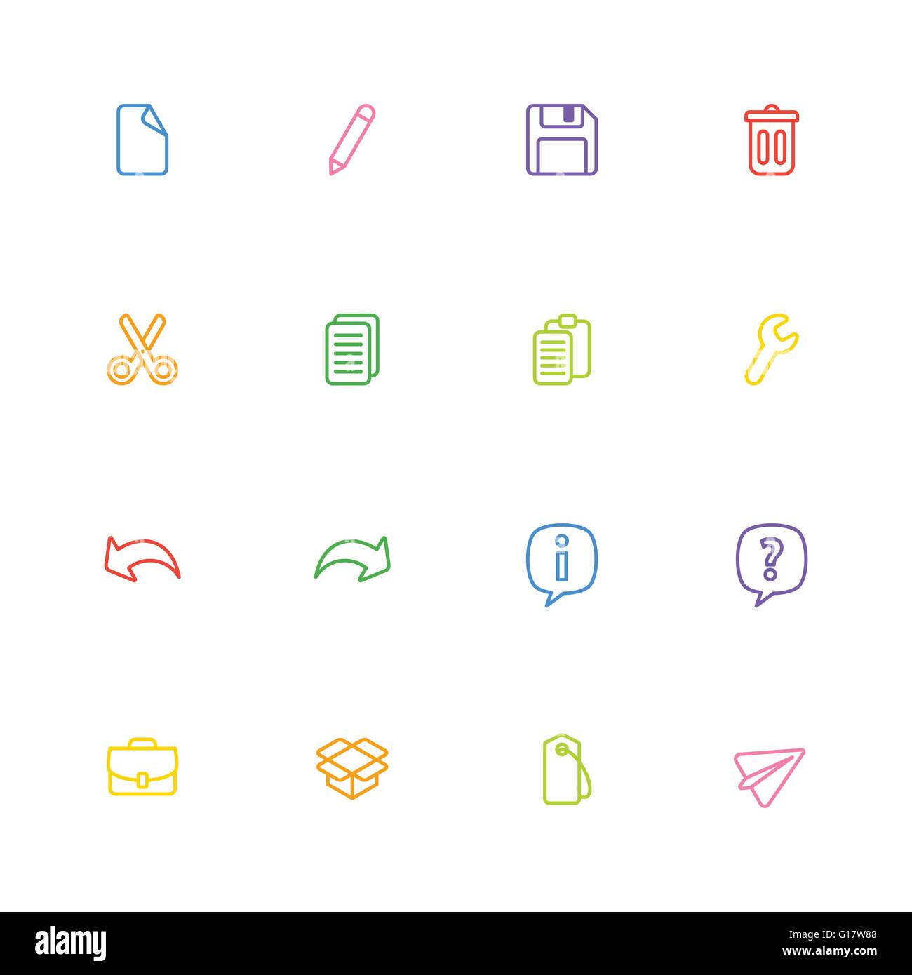 [EPS10] colorful line simple web icon set for web, UI, infographic and mobile apps Stock Vector ...
