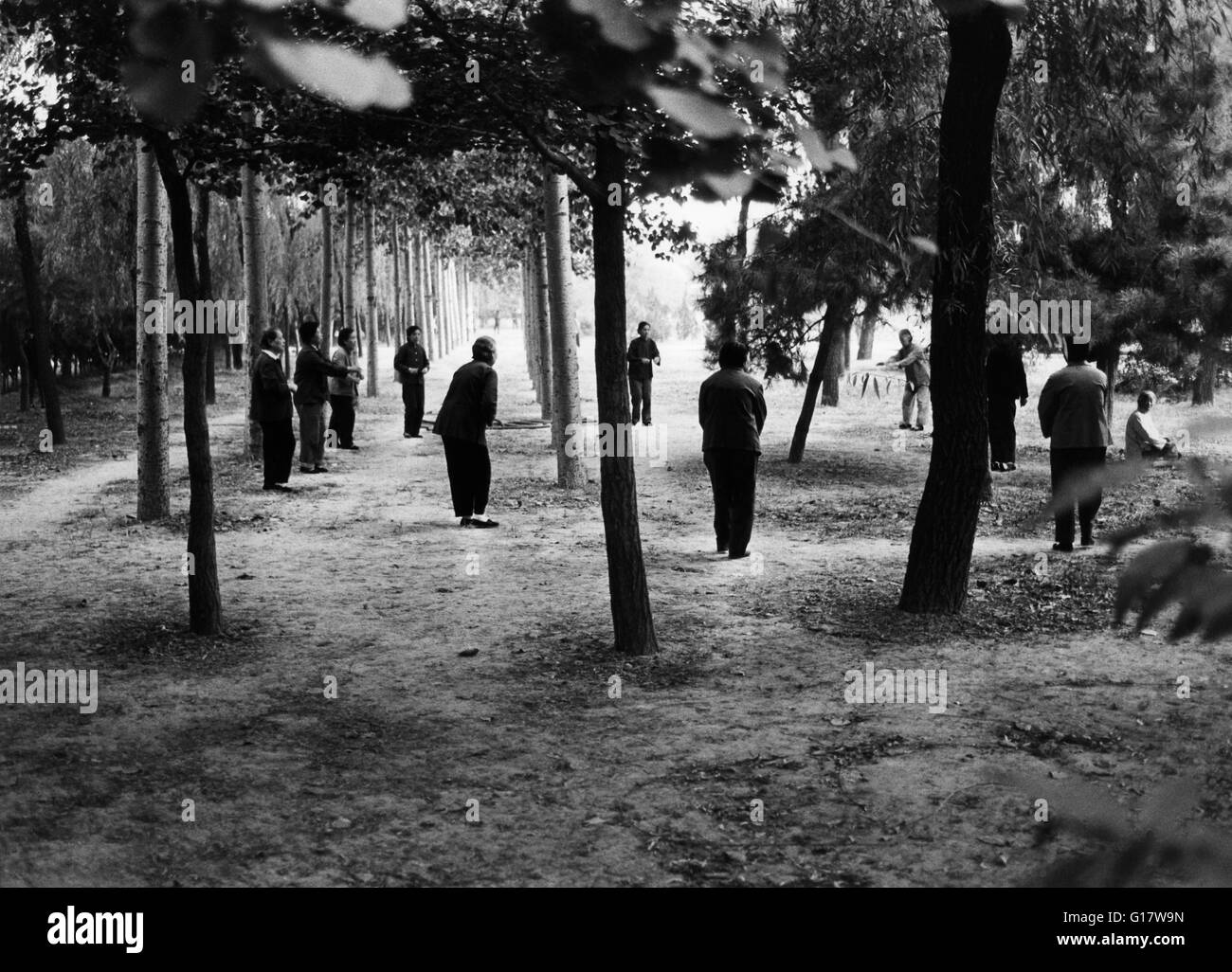 Morning gymnastics Black and White Stock Photos & Images - Alamy