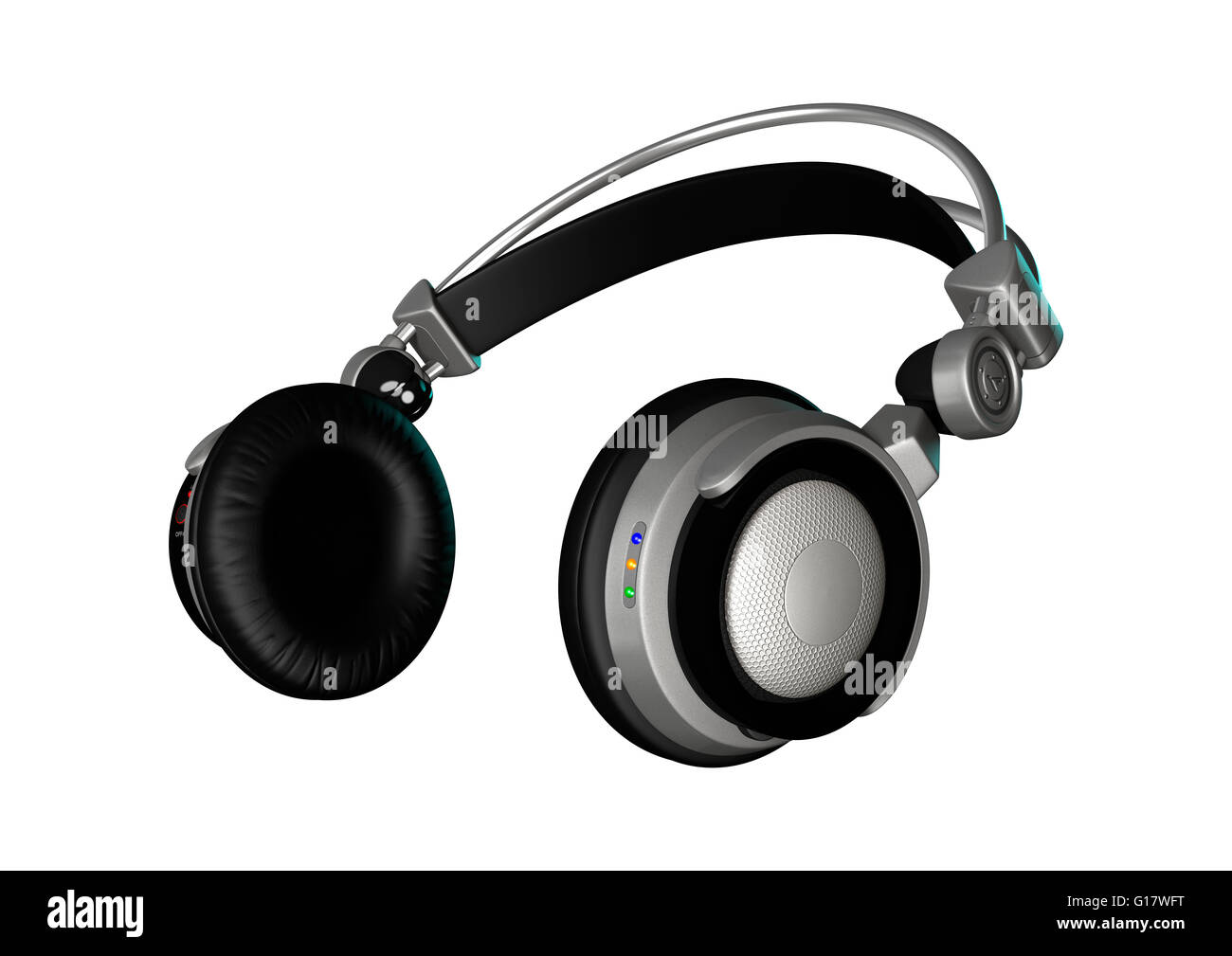 3D rendering of a dj headphones isolated on white background Stock ...