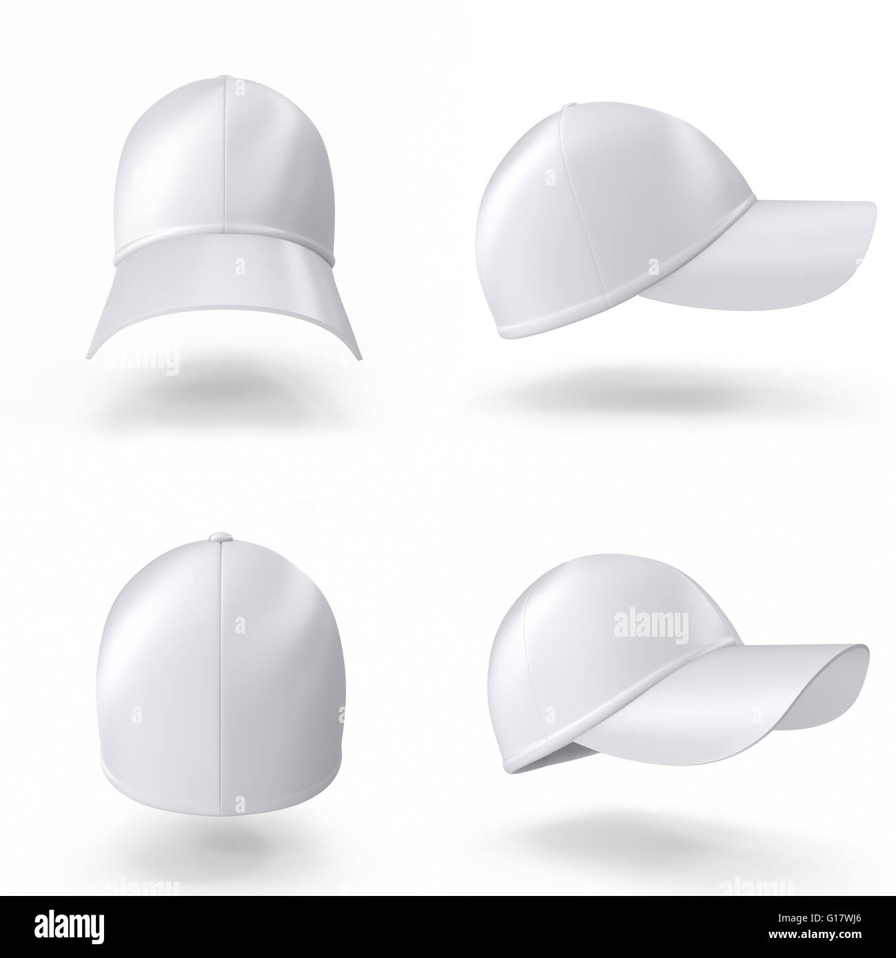 Realistic white baseball cap isolated on white background. 3D ...