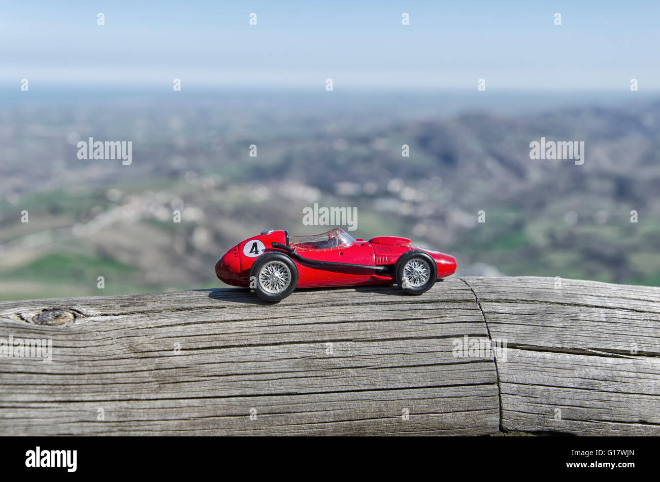 Scale model of famous red car at San Marino Stock Photo - Alamy