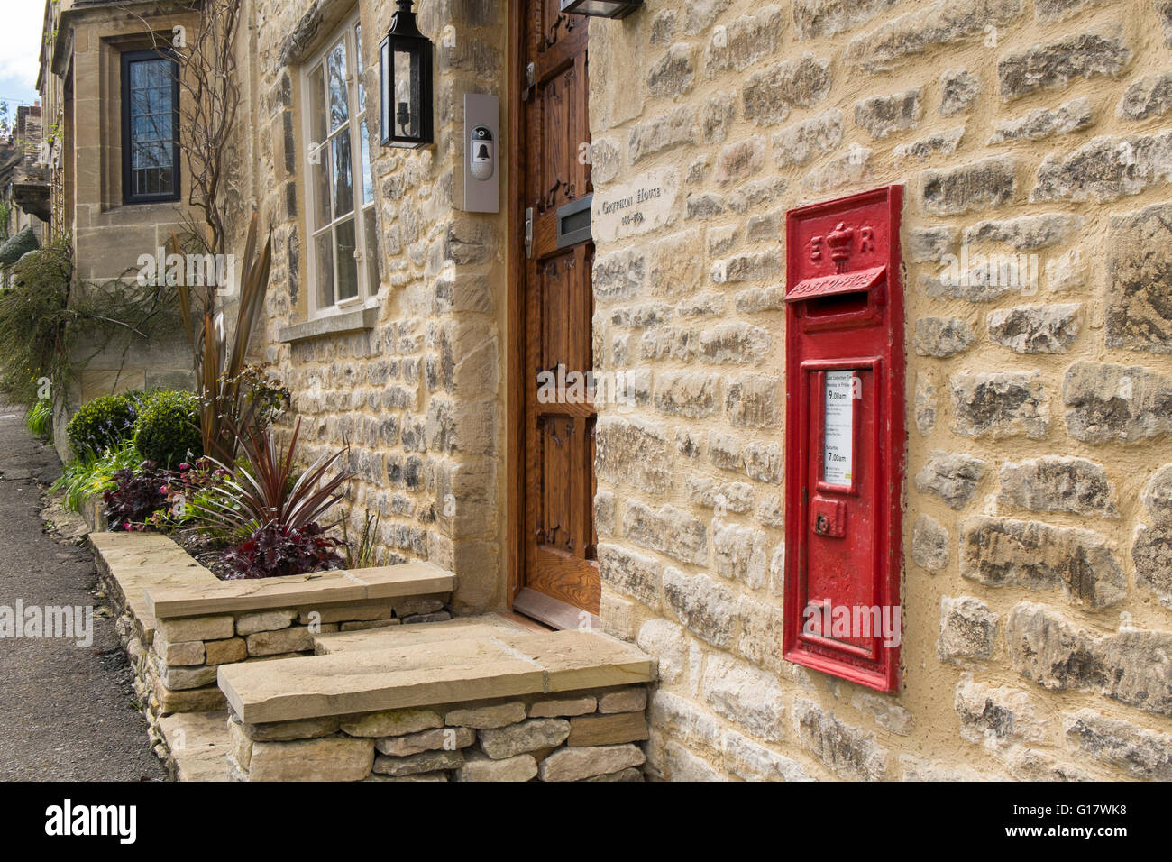 Post box in a house on The Hill on the A361 through Burford ...