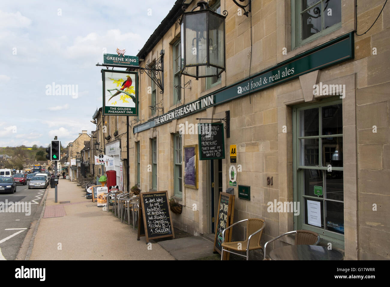 The Golden Pheasant Inn on the High Street on the A361 through Burford ...