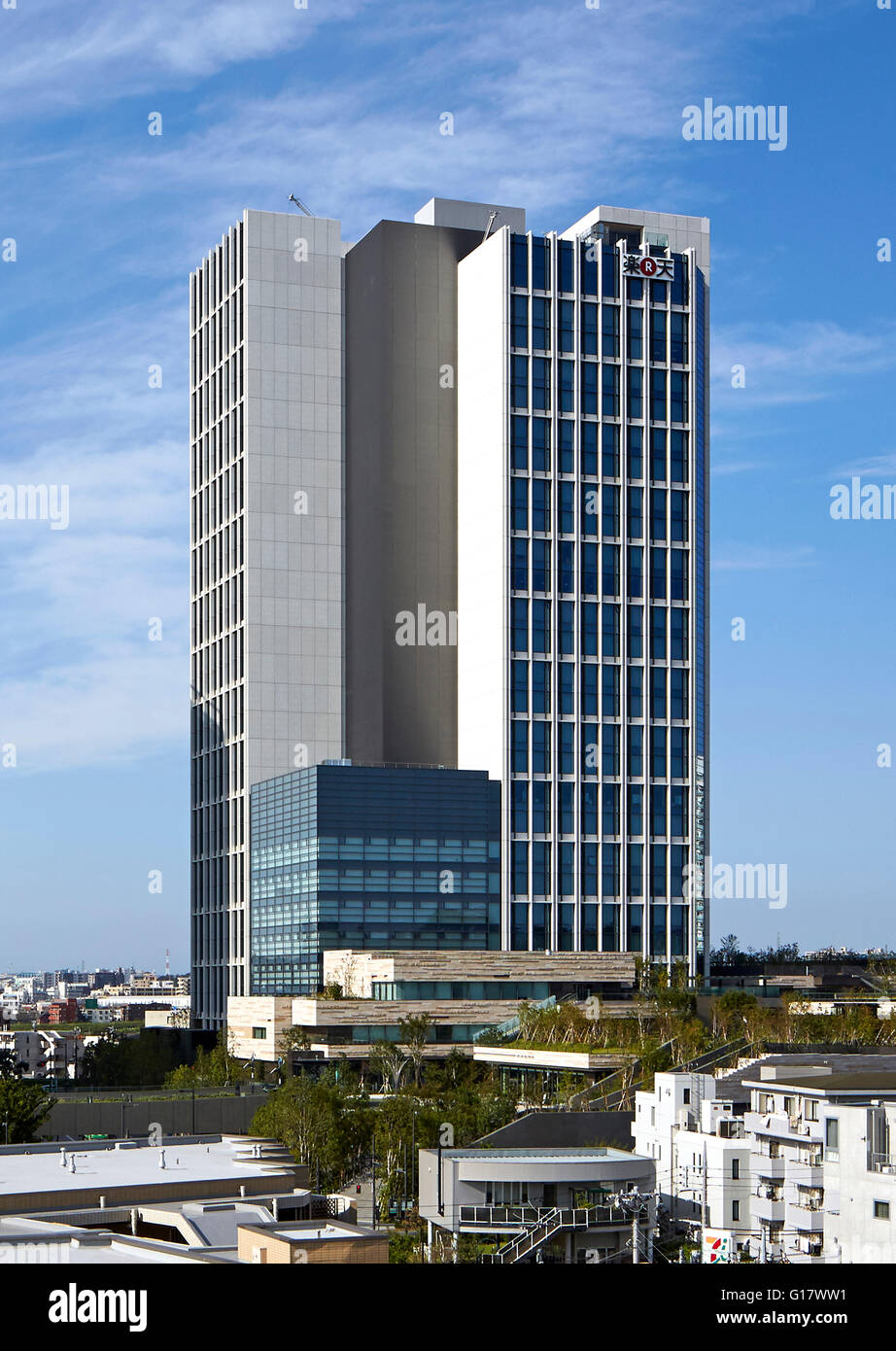 High tower view from rooftop. Futako-Tamagawa Development, Tokyo, Japan ...