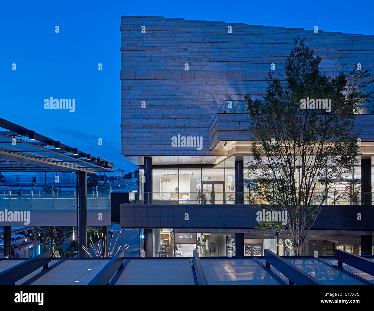 Overall view showing 'street' at dusk. Futako-Tamagawa Development ...