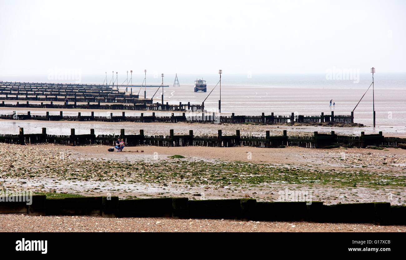 The groynes across Hunstanton beach Norfolk England UK Stock Photo - Alamy