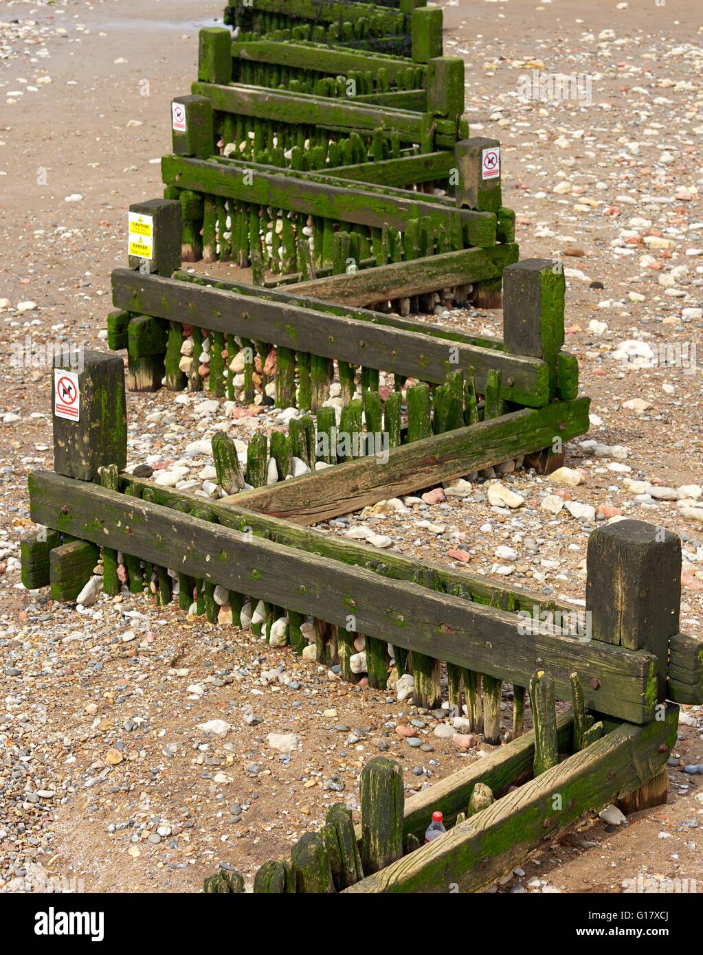 Groynes on Hunstanton beach Norfolk England uk Stock Photo - Alamy