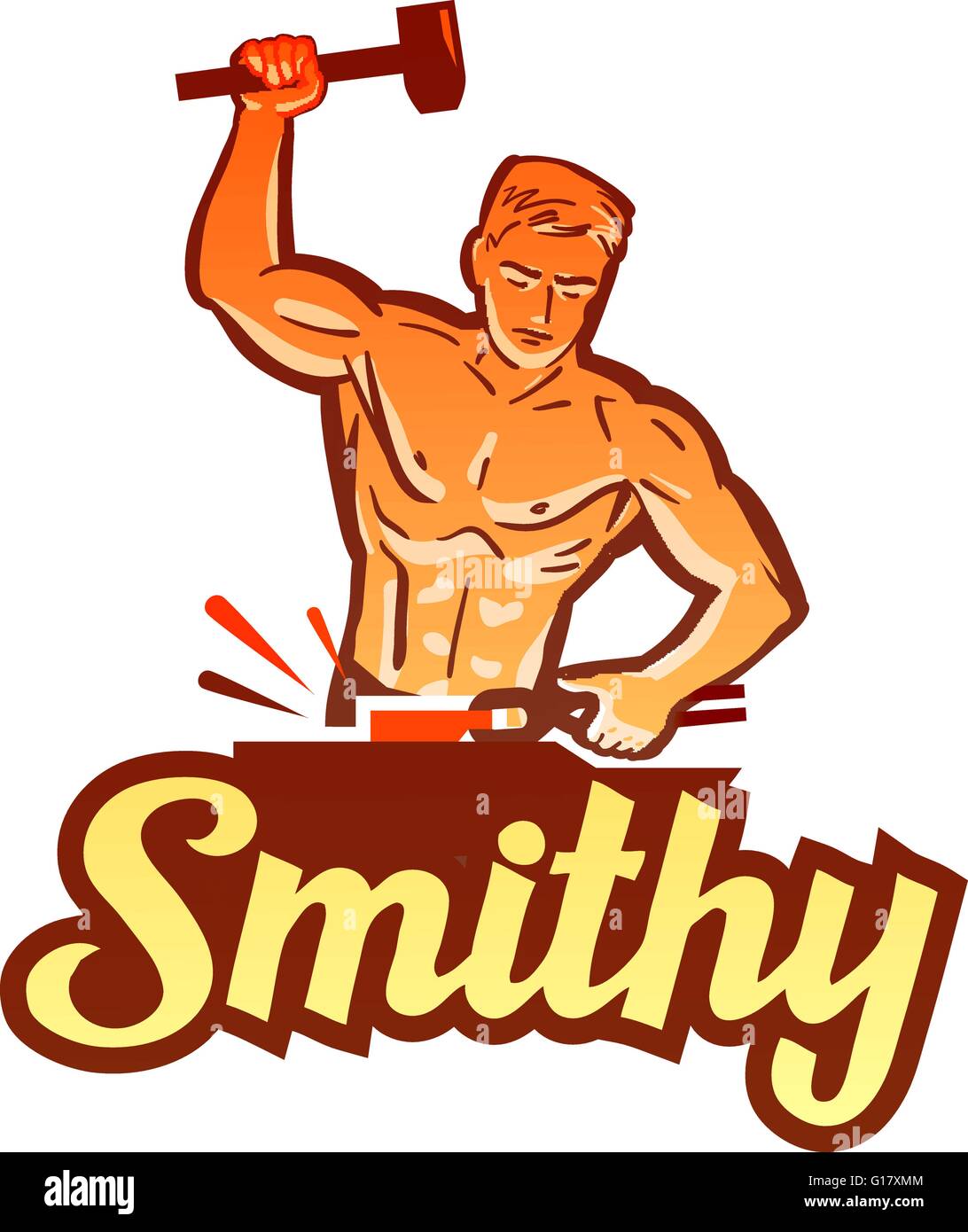 smithy vector logo. blacksmith or farrier icon Stock Vector Image & Art ...