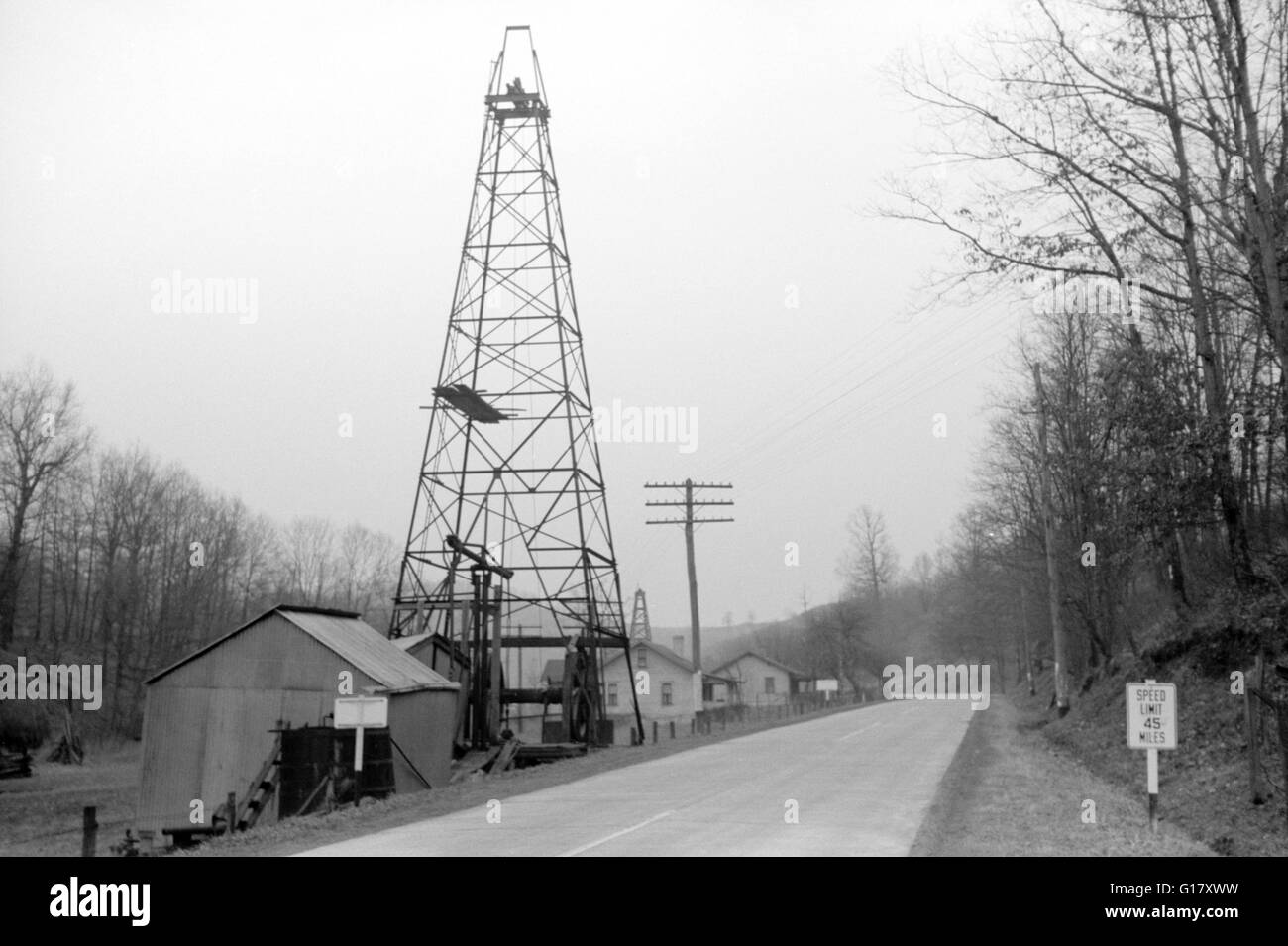 Oil Well on Highway U.S. 50, Ritchie County, West Virginia, USA, Arthur ...