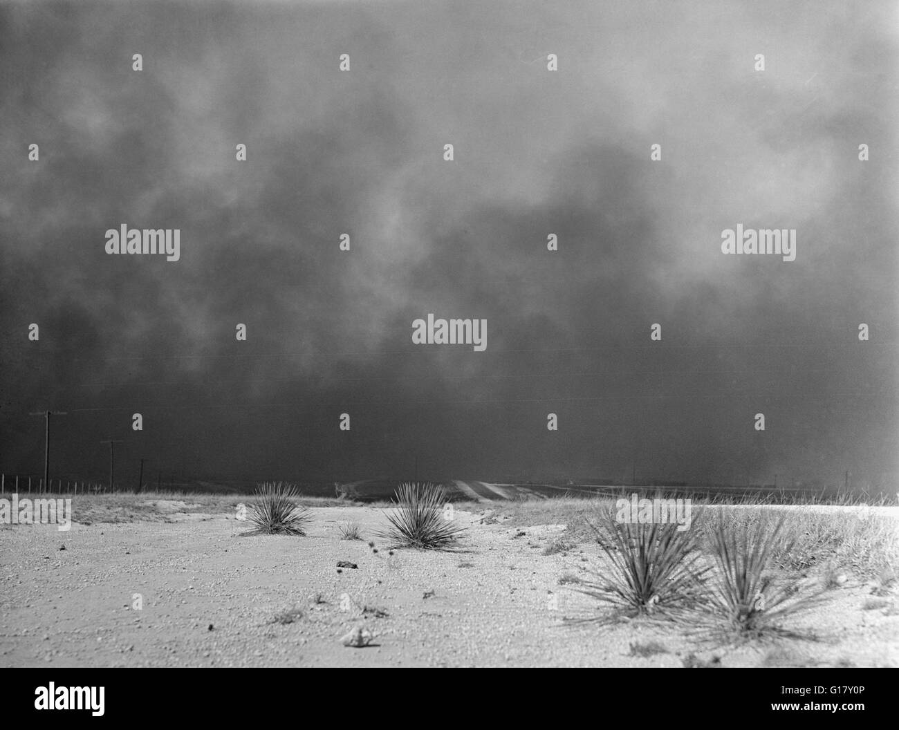 Heavy Black Clouds of Dust Rising over Texas Panhandle, Texas, USA ...