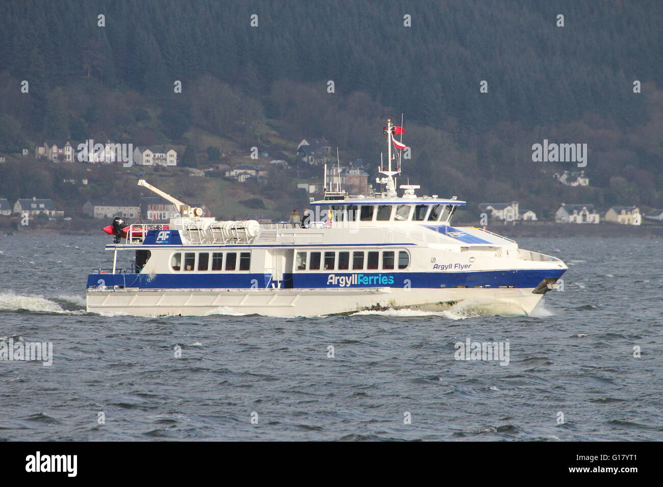 The Argyll Ferries passenger ferry Argyll Flyer, off Gourock on the ...