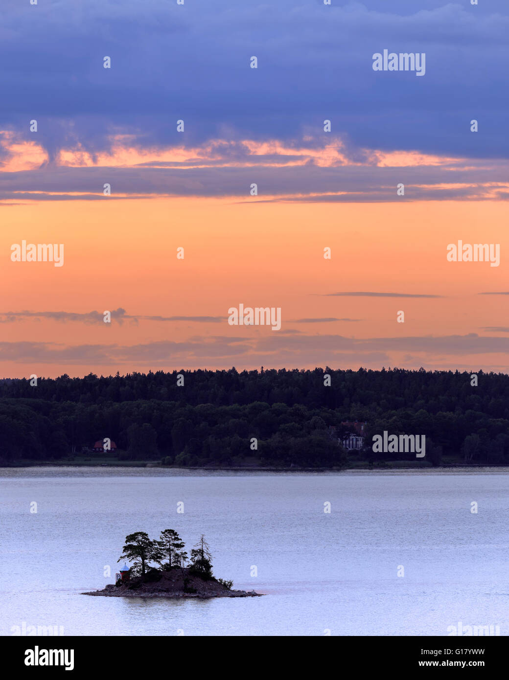 Swedish landscape image of small island in the Stockholm archipelago ...