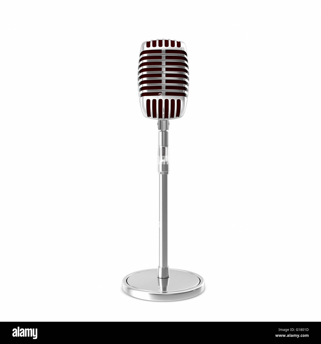 Chrome retro microphone isolated on white backgorund Stock Photo - Alamy