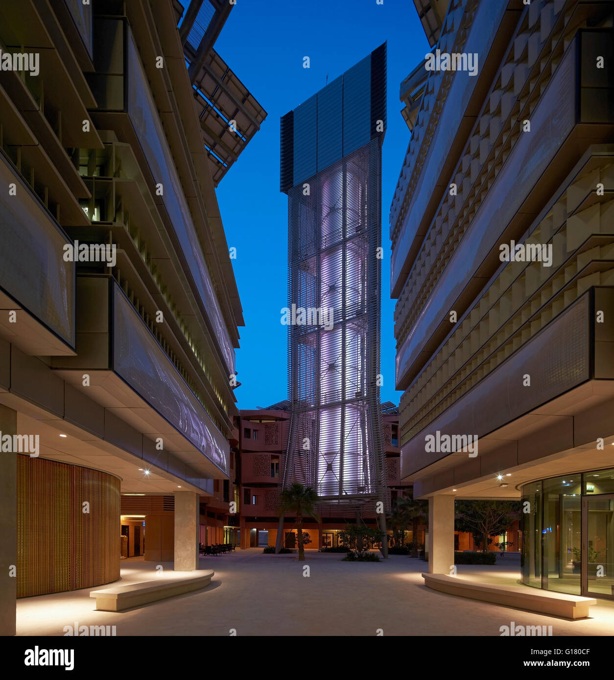 Masdar city windtower hi-res stock photography and images - Alamy