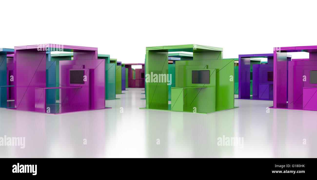 Empty exhibition booth, copy space illustration, 3d rendering Stock ...