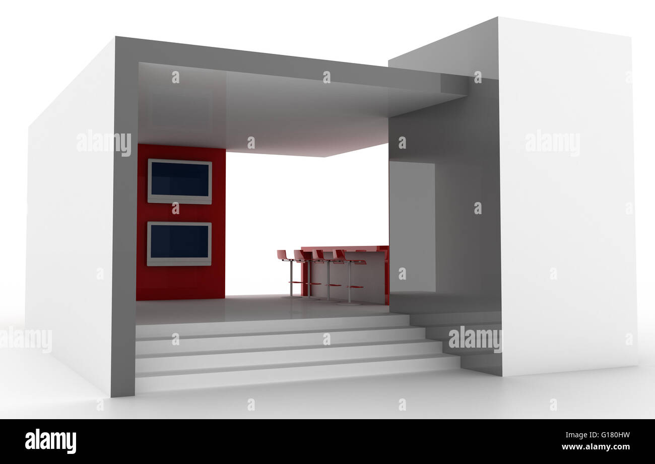Empty exhibition booth, copy space illustration, 3d rendering Stock ...