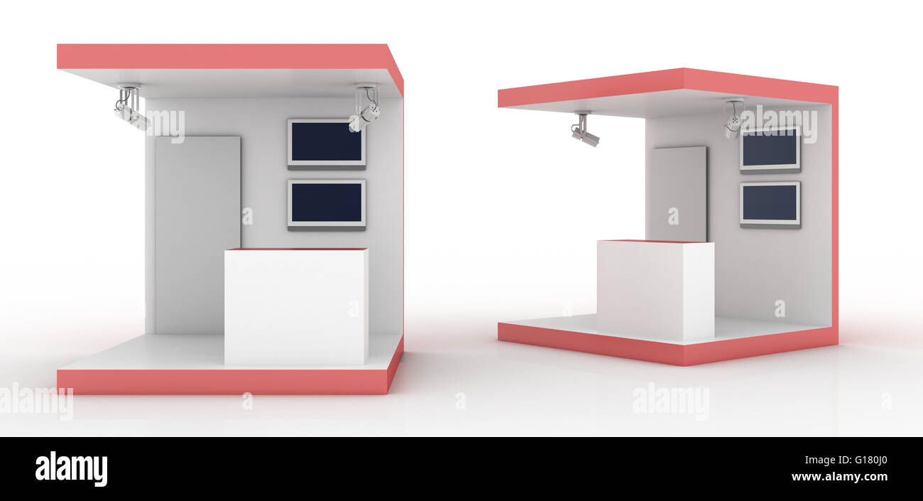Empty exhibition booth, copy space illustration, 3d rendering Stock ...