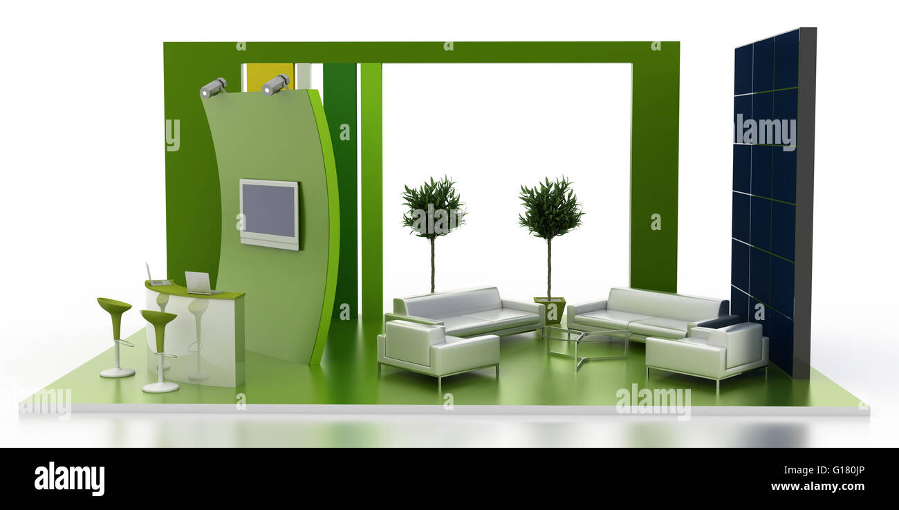 Empty exhibition booth, copy space illustration, 3d rendering Stock ...