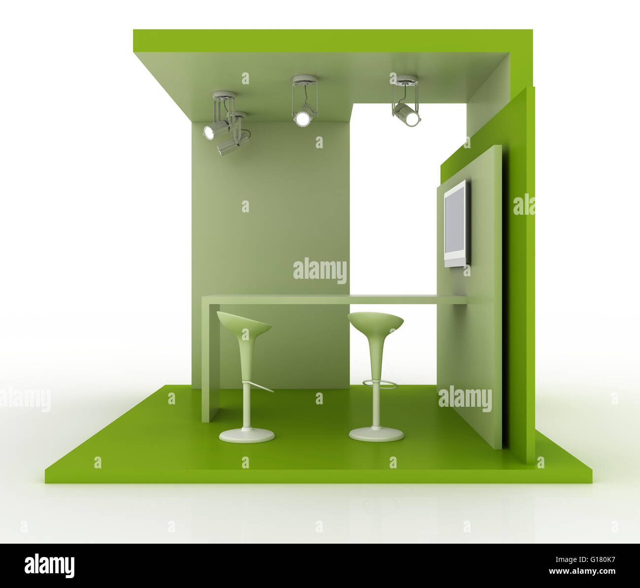 Empty exhibition booth, copy space illustration, 3d rendering Stock ...