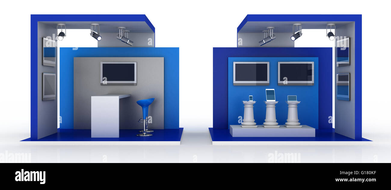 Empty exhibition booth, copy space illustration, 3d rendering Stock ...