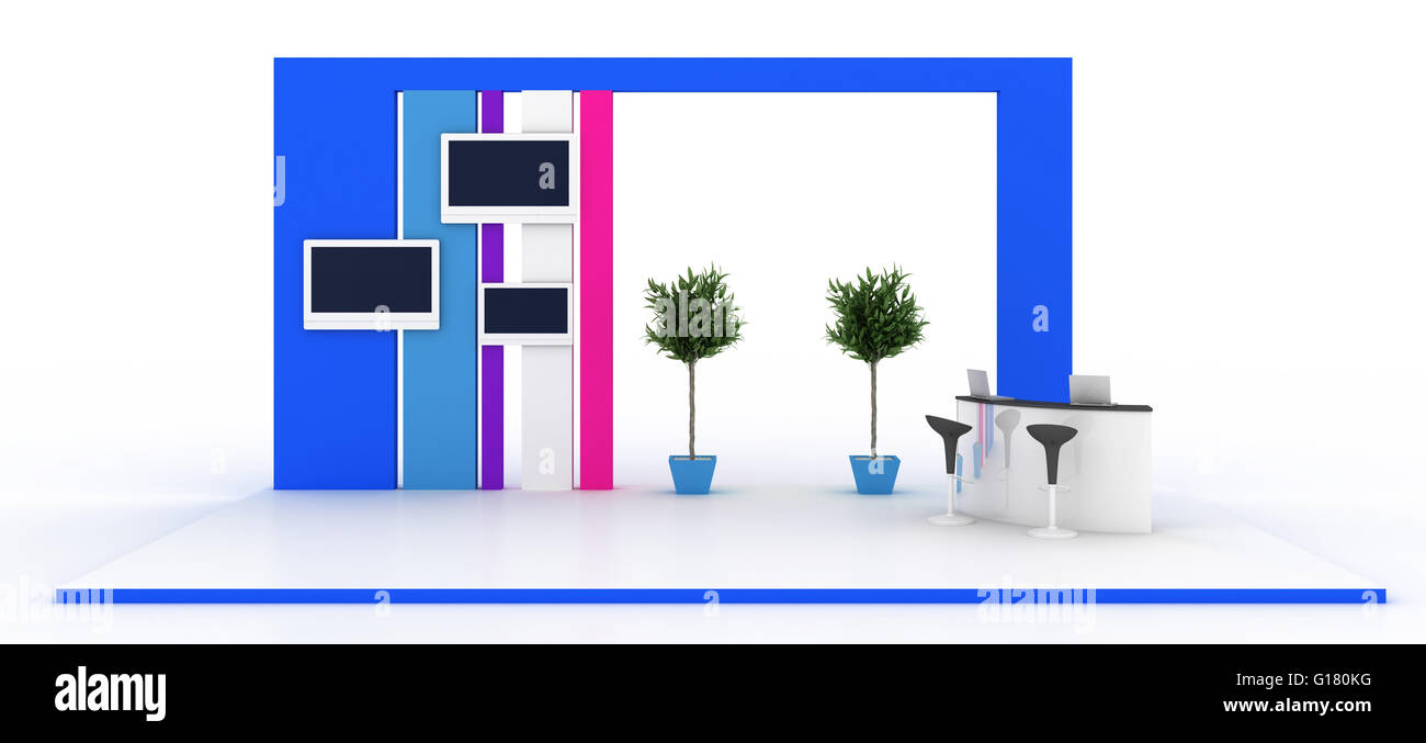 Empty exhibition booth, copy space illustration, 3d rendering Stock ...