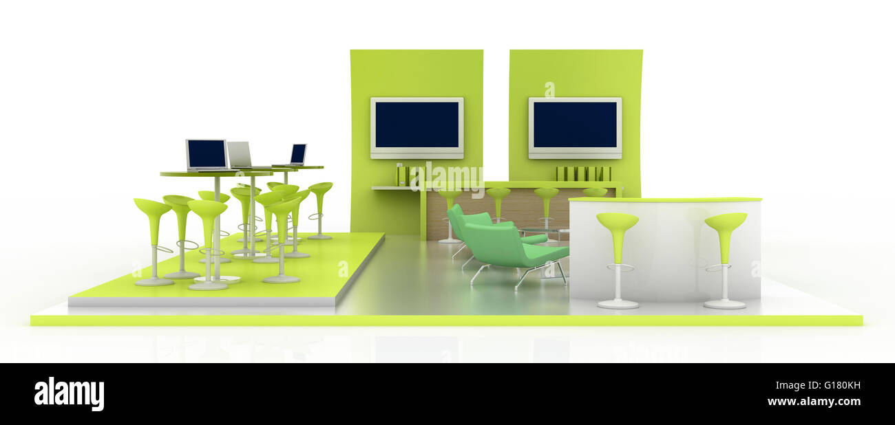 Empty exhibition booth, copy space illustration, 3d rendering Stock ...