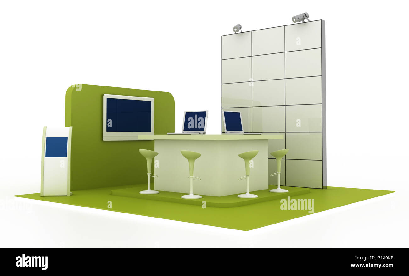 Empty exhibition booth, copy space illustration, 3d rendering Stock ...