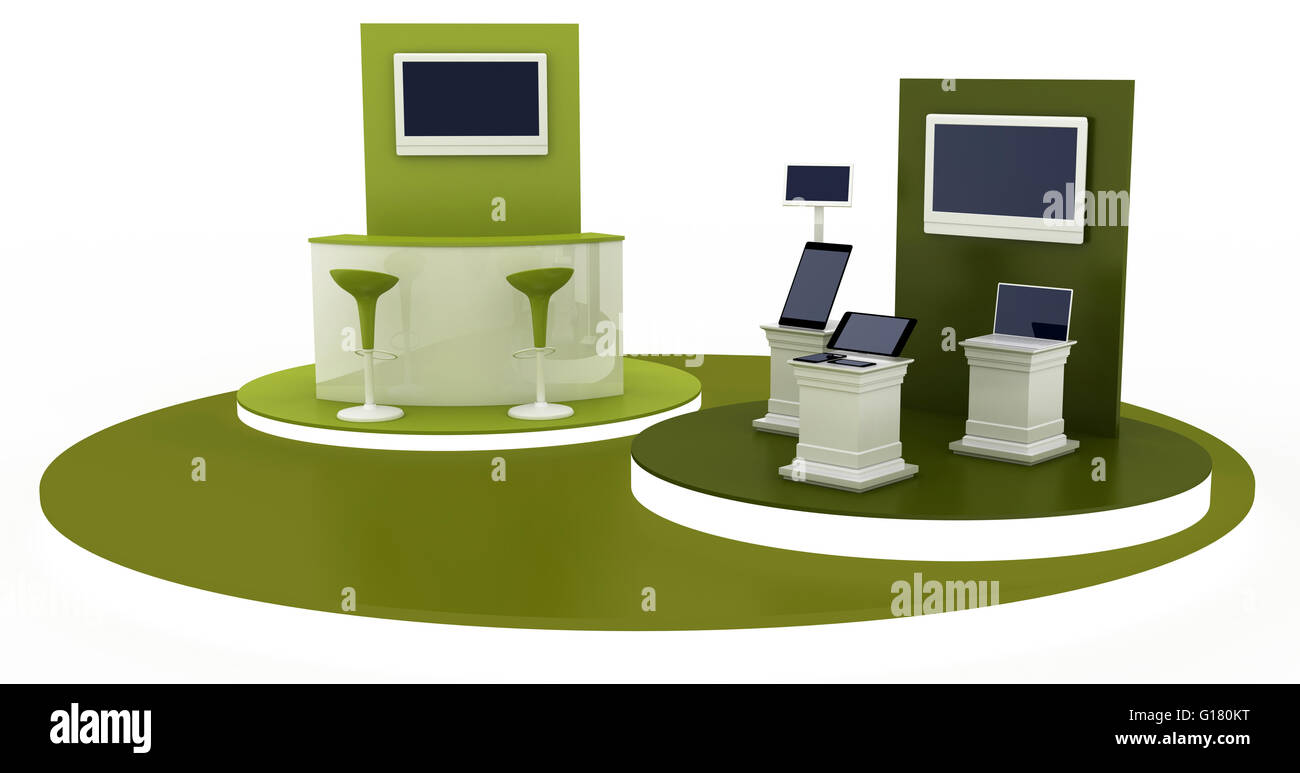 Empty exhibition booth, copy space illustration, 3d rendering Stock ...