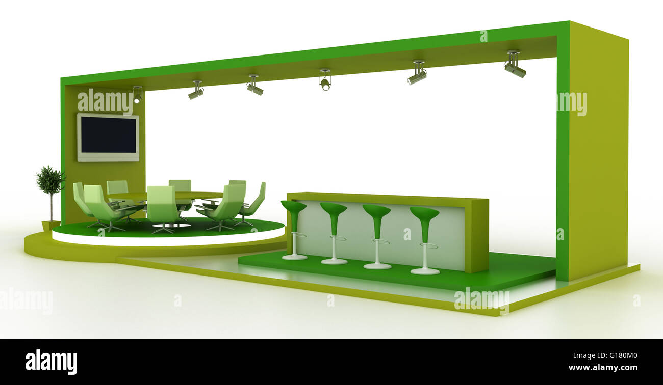 Empty exhibition booth, copy space illustration, 3d rendering Stock ...