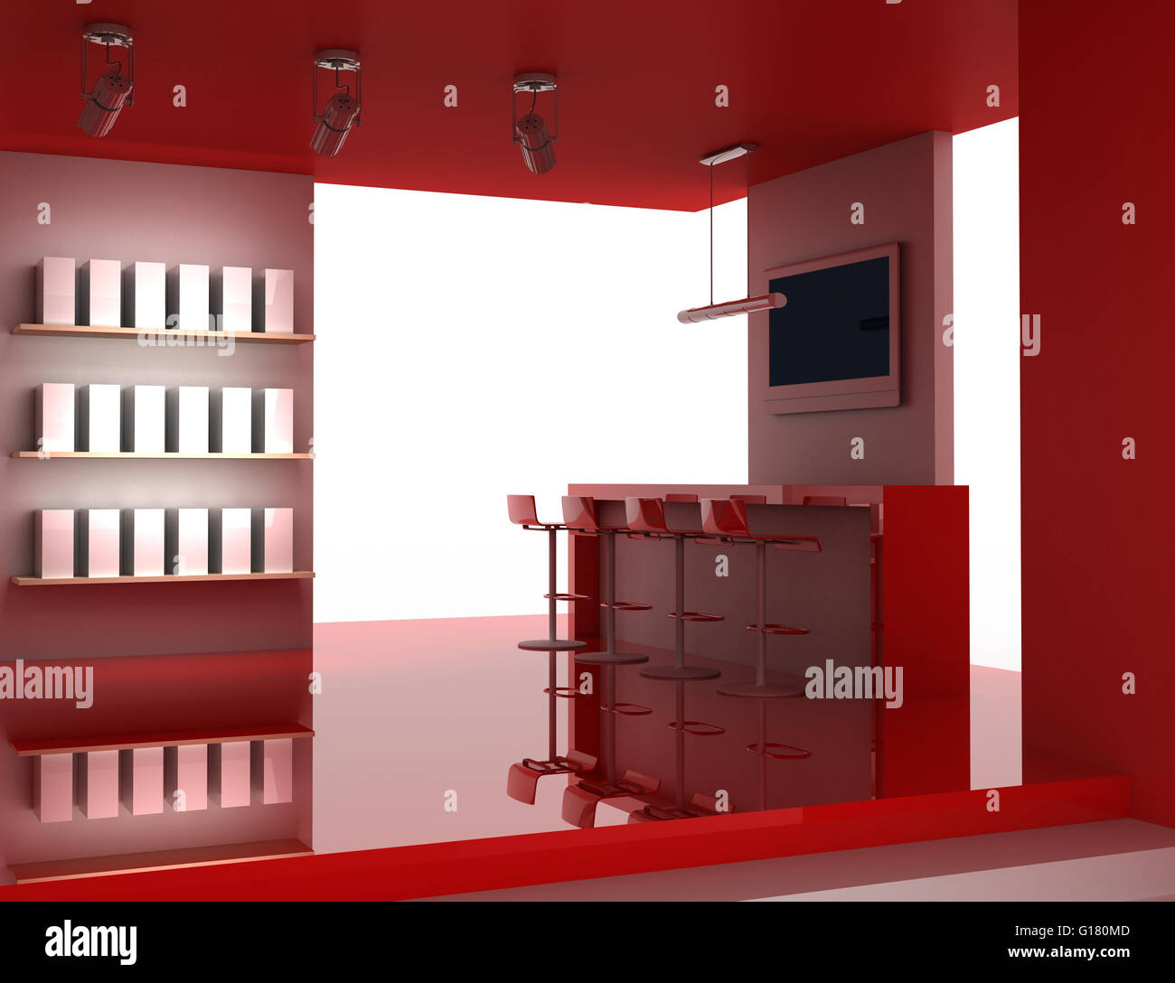 Empty exhibition booth, copy space illustration, 3d rendering Stock ...