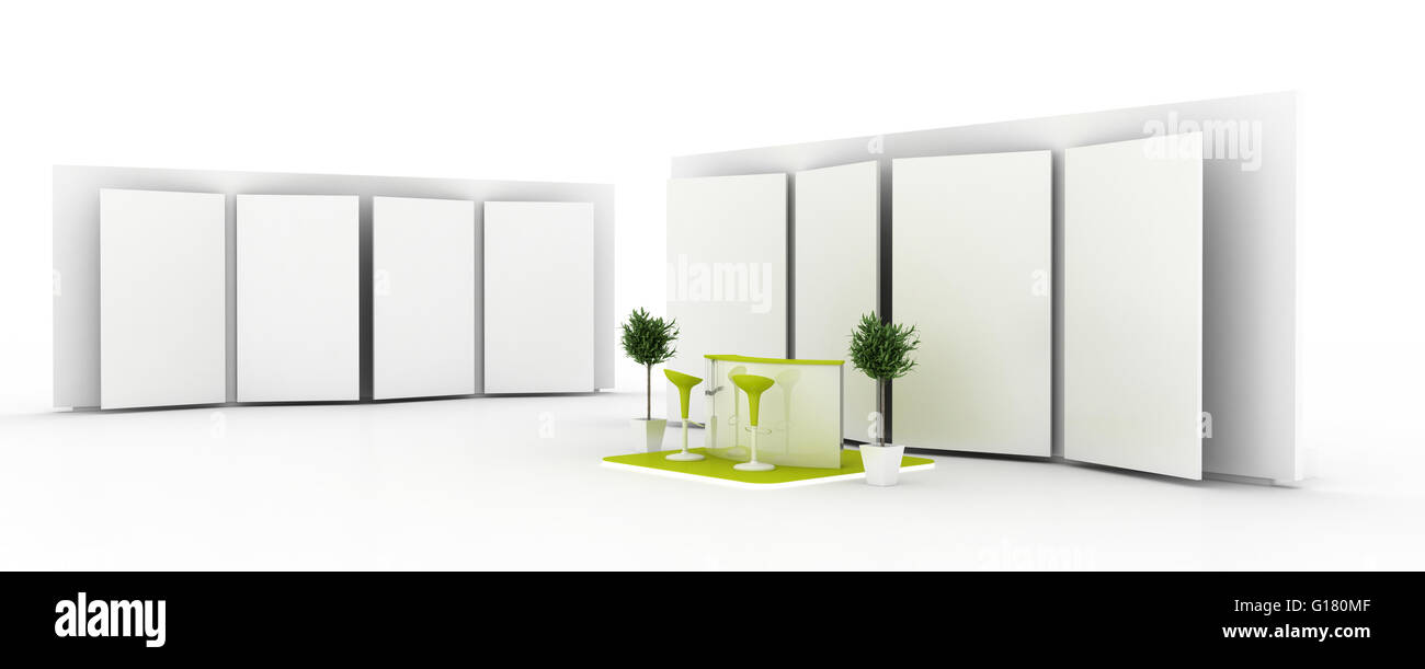 Empty exhibition booth, copy space illustration, 3d rendering Stock ...