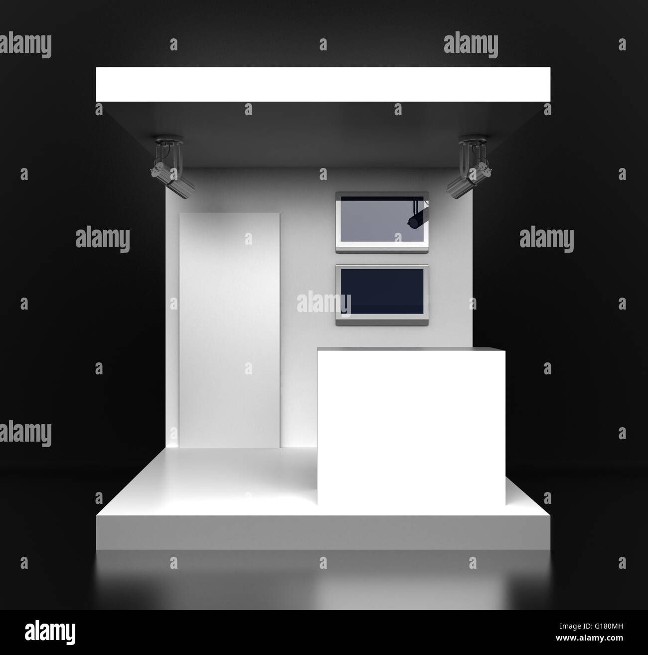 Empty exhibition booth, copy space illustration, 3d rendering Stock ...